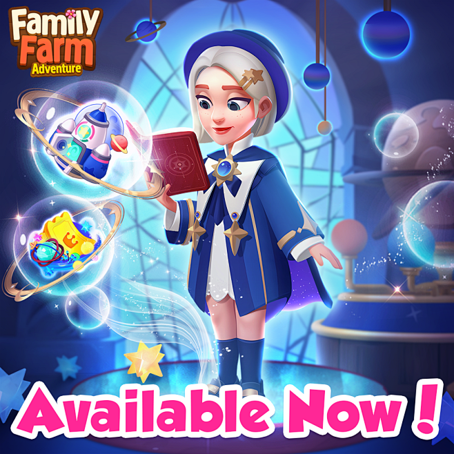 可能是包含下列内容的动漫图片：上面的文字是“Family Farm Adventure Available Now”