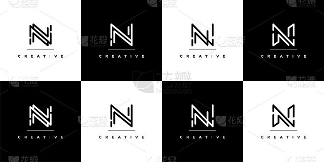 字母N标志集收集模板