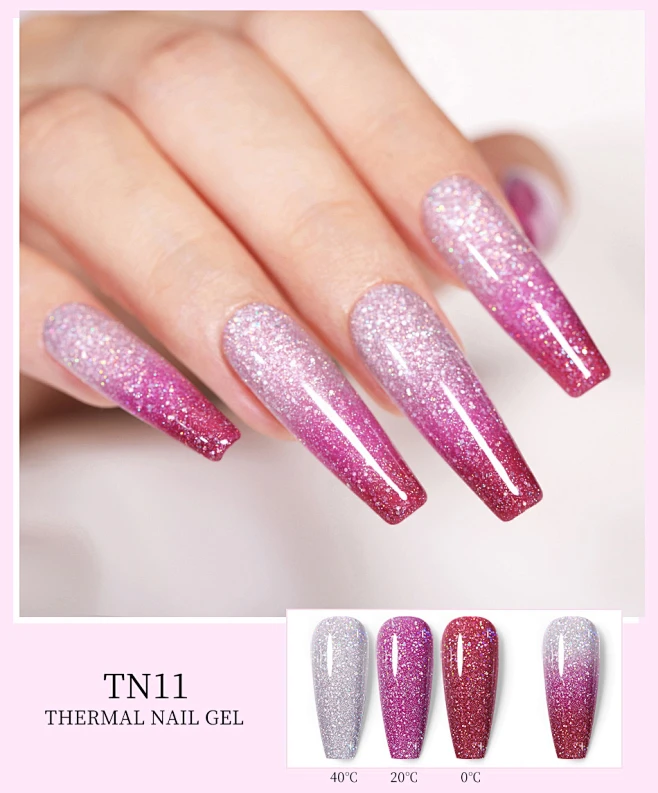 Born Pretty 7ml Thermal Nail Gel Polish Glitter Temperature Color ...