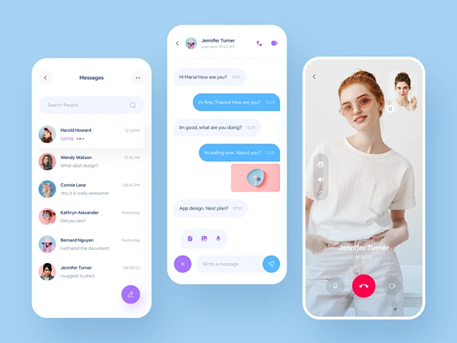 Messaging App Design Concept app design call app chat chat app chating ...