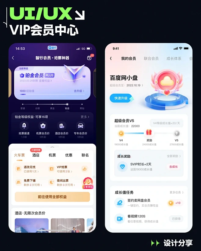 UI设计｜VIP会员中心 会员特权 卡片设计 - 小红书-花瓣网