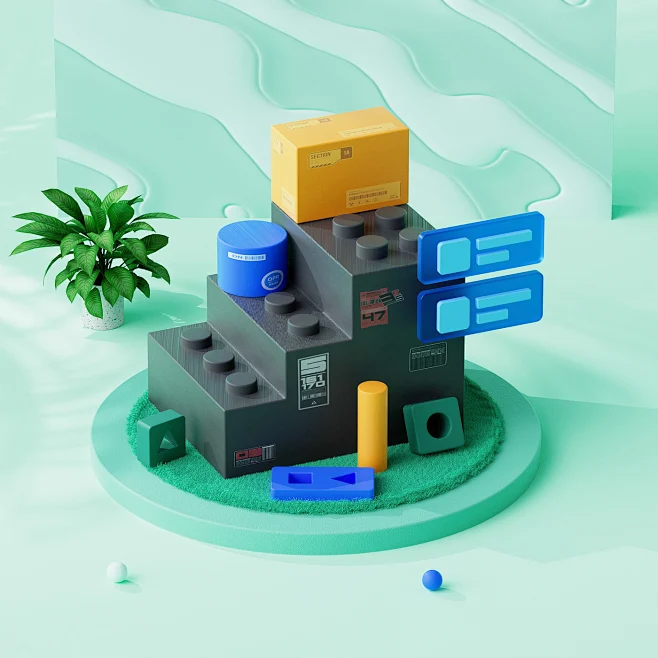 3D c4d design Octane Render-花瓣网