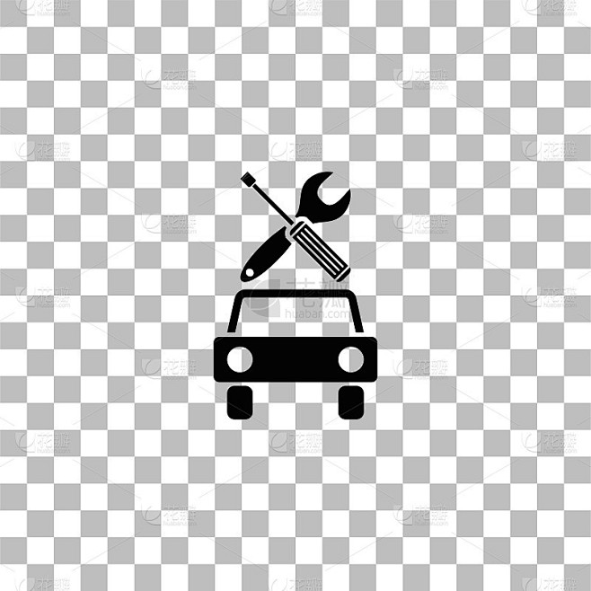 Car service icon flat