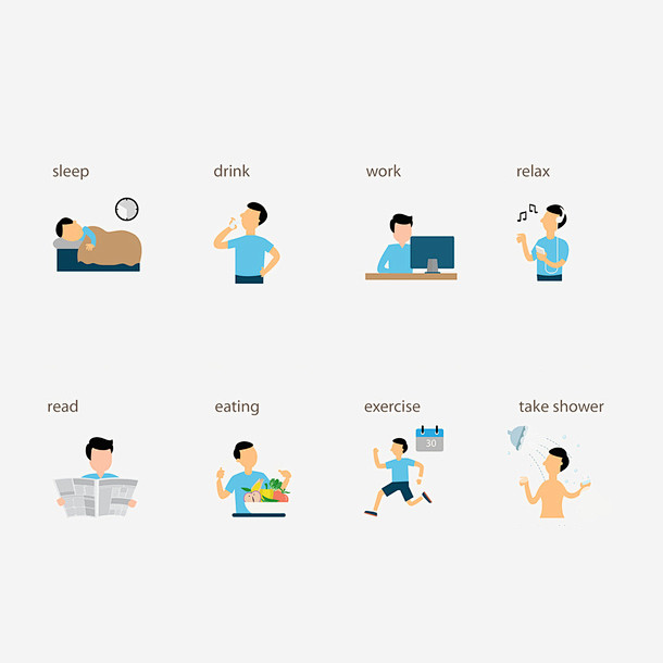 日常作息表图标高清素材 图形 图标 扁平化 标志图标 简约 设计 免抠png 设计图片 免费下载