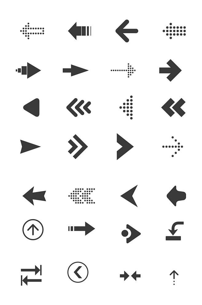常用矢量箭头方向指向性图标icon-众图网-花瓣网