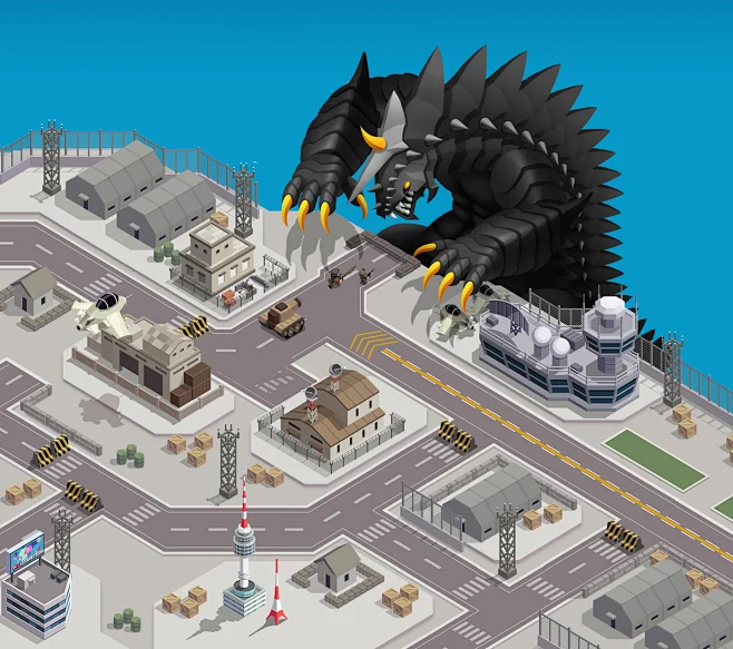 Godzilla Defense Force / Game Concept Art, 2018 : Godzilla Defense ...
