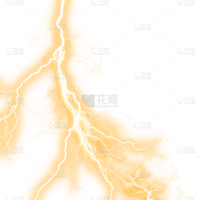 手绘-闪电电光天气元素贴纸9