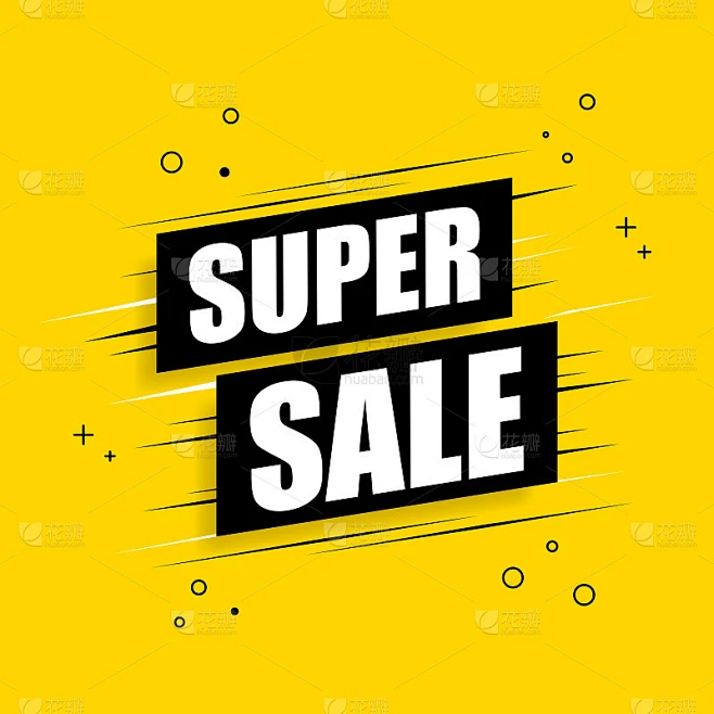 Super sales banner template. Banner design on yell素材-花瓣网