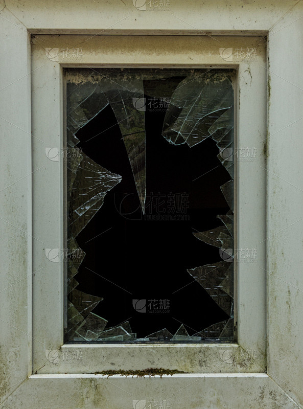 窗户,古老的,碎玻璃,建筑体,垂直画幅,灰色,墙,无人,玻璃,泥土