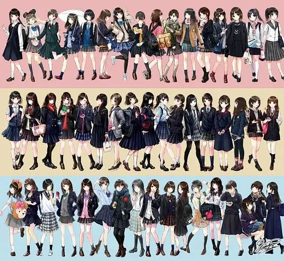 【绘画素材】100+JK制服参考素材-花瓣网