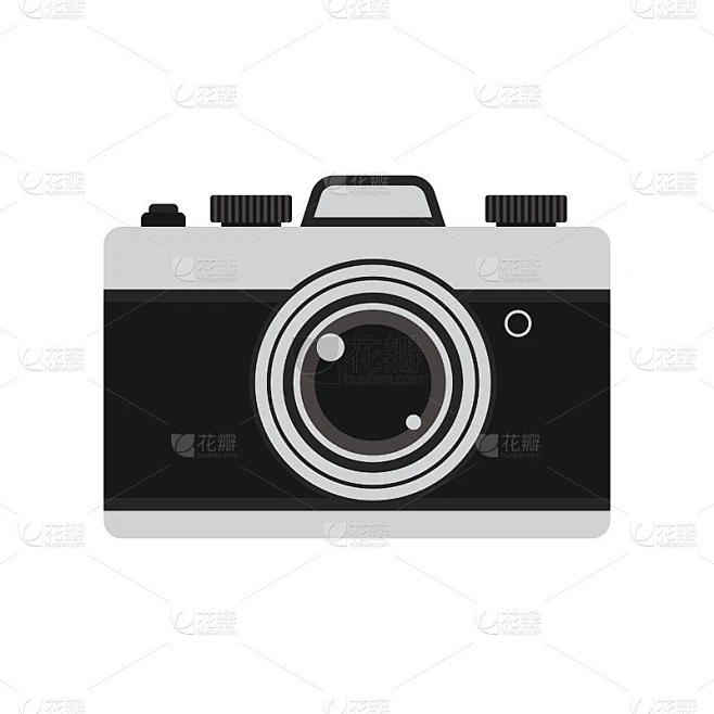camera icon on white background. vector illustrati素材-花瓣网