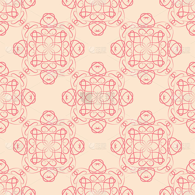 Seamless pattern. Red and beige abstract print