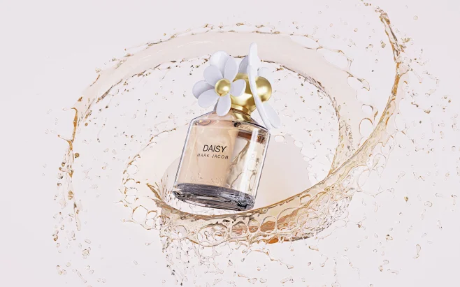 小雏菊香水渲染练习-花瓣网