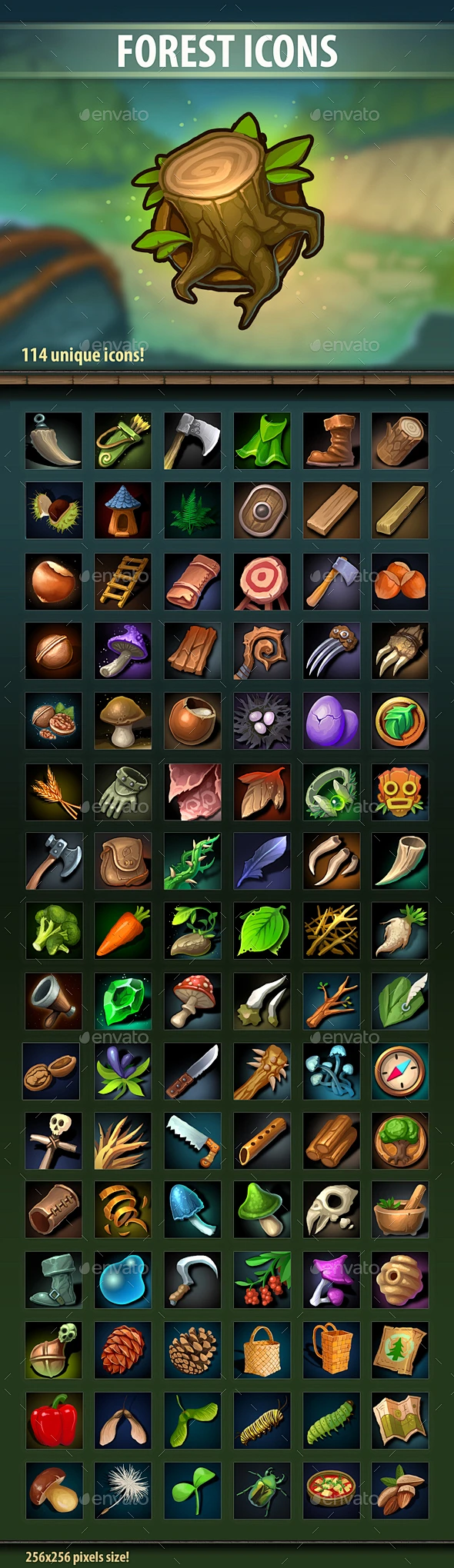 Forest Icons - Miscellaneous Game Assets图片_欧式图标图片素材-花瓣网