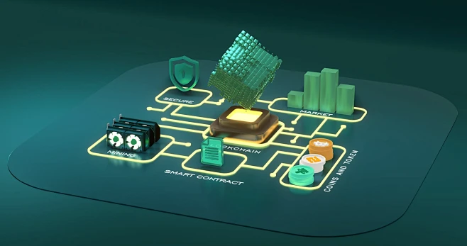 Blockchain illustration- Motion Graphics-花瓣网