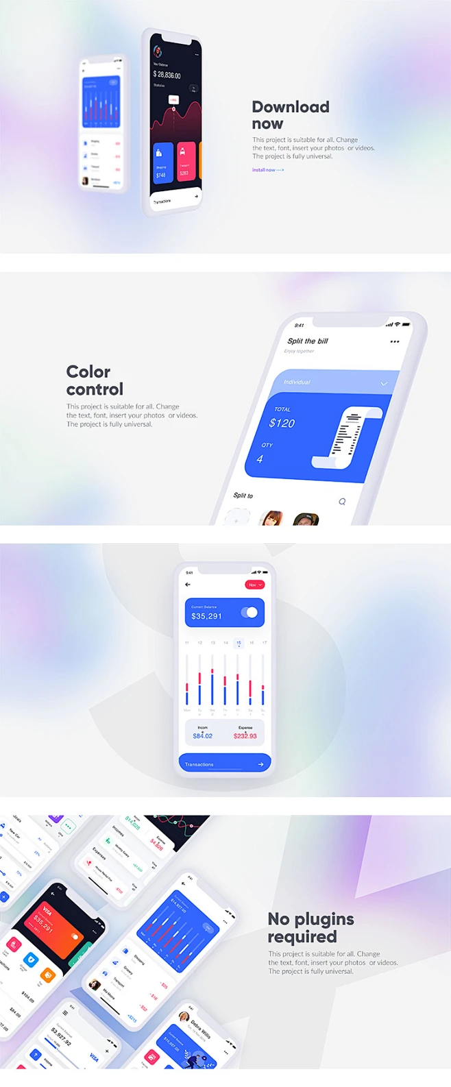 高品质白色iPhoneX多角度APP作品集UI展示样机模型PSD设计素材-淘宝网-花瓣网