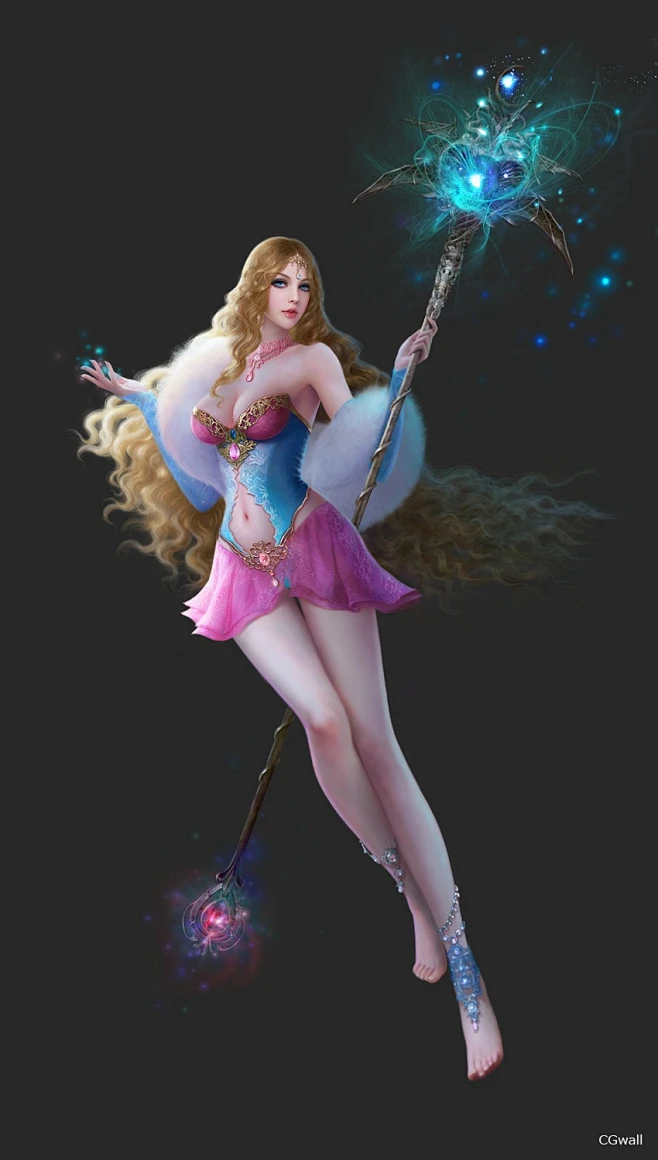 CGwall游戏原画网站_欧美法师时尚美女-花瓣网