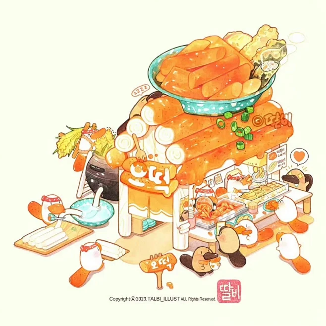 美食系列作品画师：talbi_illust - 小红书-花瓣网