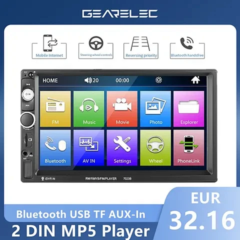 2 Din Car Stereo 2 din 7 Inch Car Radio Multimedia MP5 Player Bluetooth ...