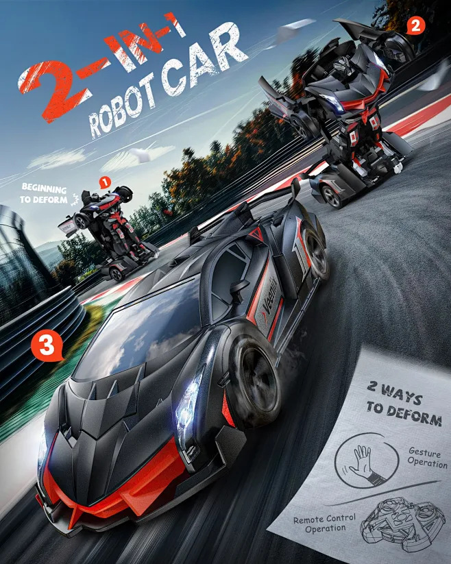 Amazon.com: V992 Transform Remote Control Car,Transform Robot RC Cars,1:14 Scale,2-in-1 Robot ...