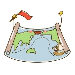 世界地图可爱卡通动态贴纸-花瓣网