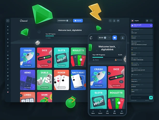 Chanced - Casino Design 3d casino chanced casino crash crypto casino ...