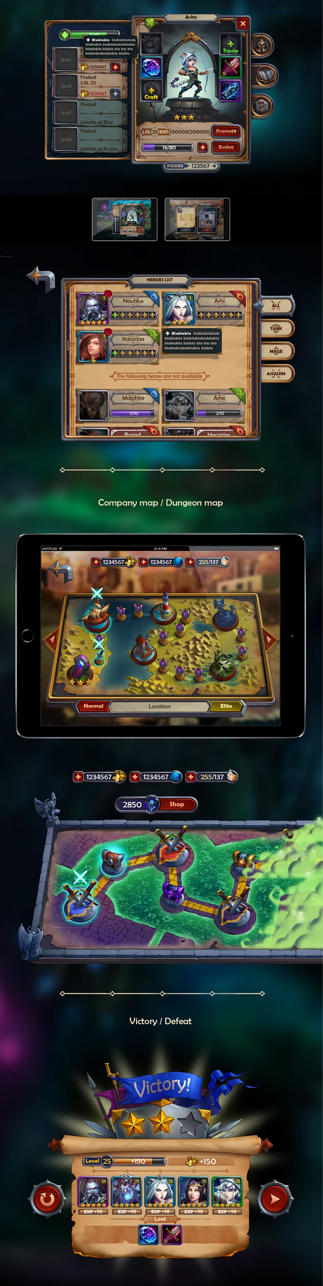 League of Heroes UI Design & Art on Behance,League of Heroes UI Design ...