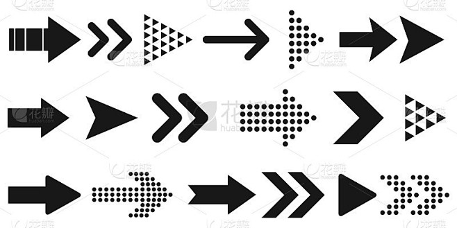 箭头的图标集。矢量图