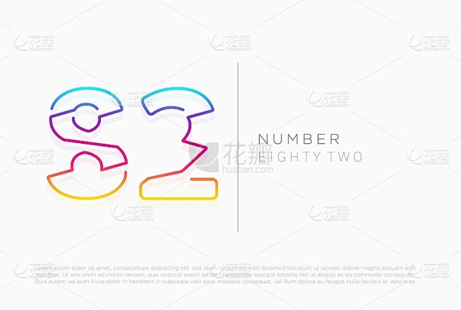 82号82标志图标设计，矢量模板