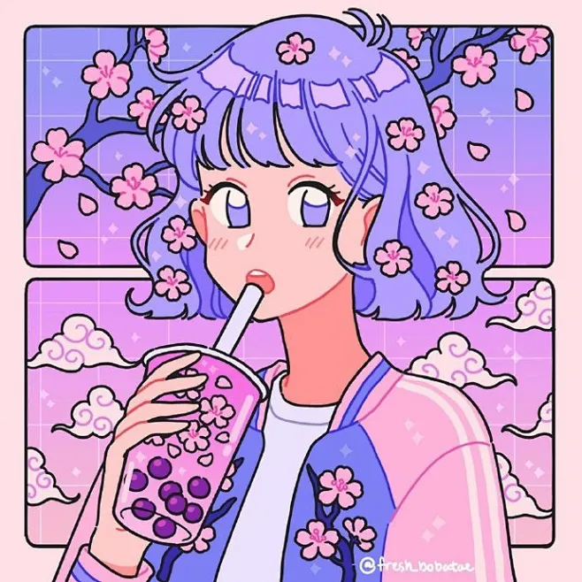画师：Emily Kim ins：fresh_bobatae -花瓣网