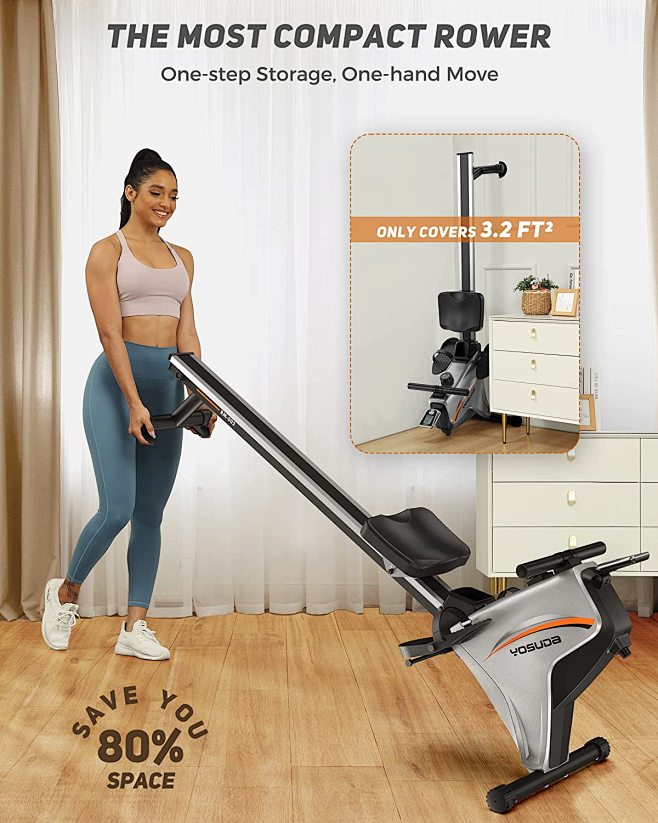 Amazon.com : YOSUDA Magnetic Rowing Machine with 16 Resistance Levels ...