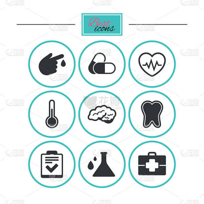 医疗健康和诊断图标