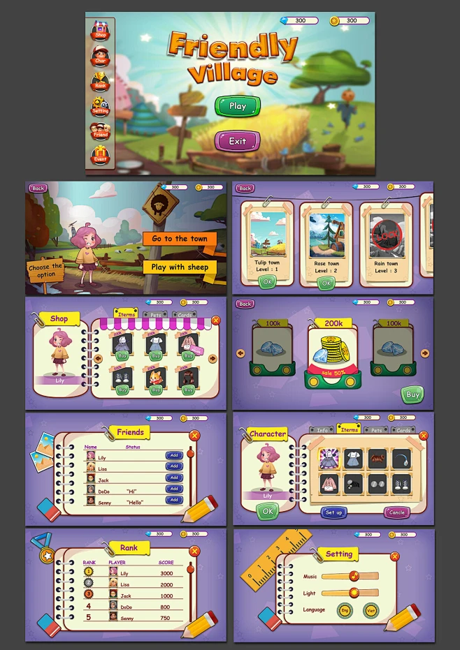 ArtStation - UI - mini game, Son Hoang-花瓣网