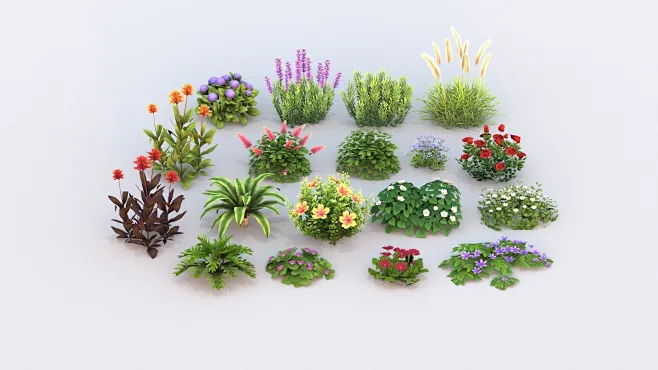 Flower Low Poly Collection -花瓣网