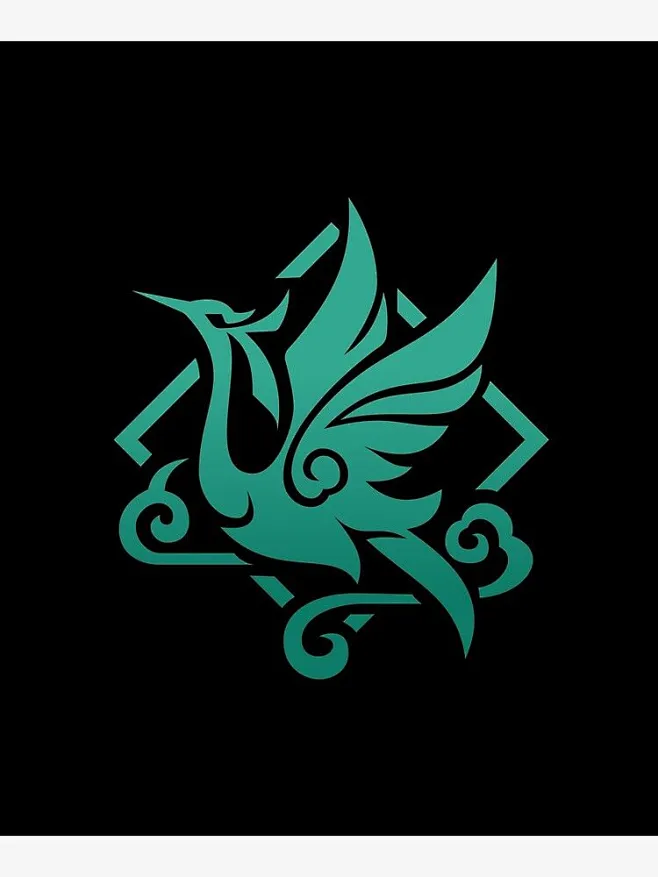 "Cloud Retainer Constel­lation logo Genshin Impact" Mounted Print for ...