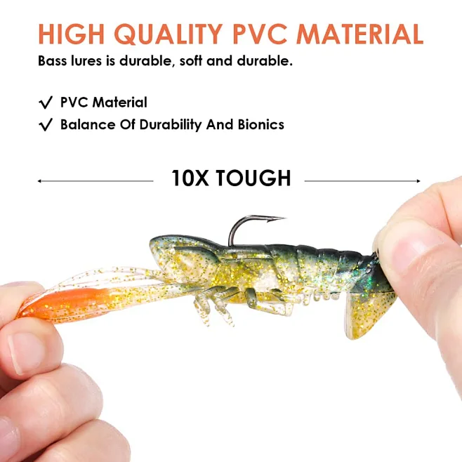 Lixada Soft Fishing Lure Crawfish Bait Shrimp Lobster Claw Artificial ...