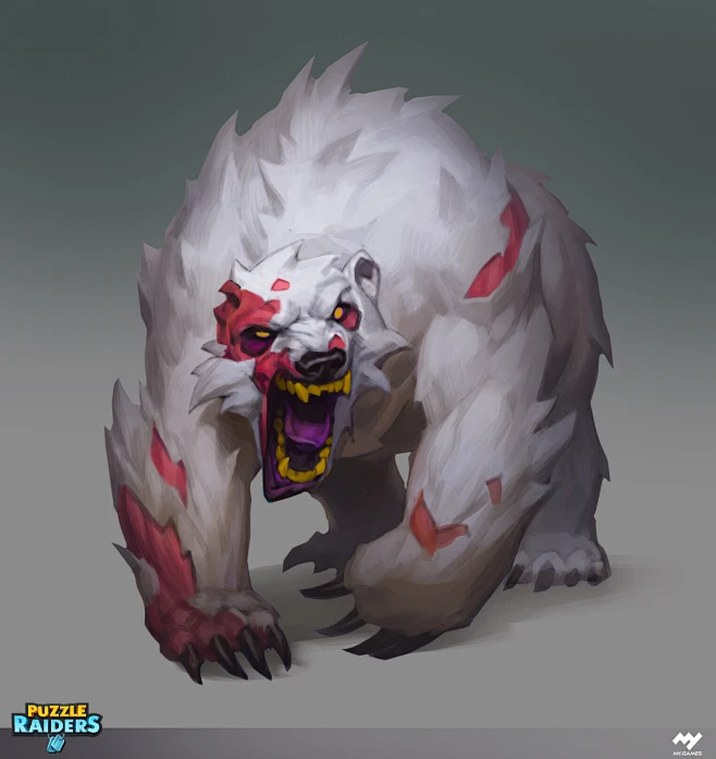 Yeti. Bear, Alexandr Bocharov : Concept art for Puzzle Raiders game-花瓣网