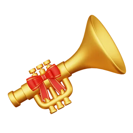 Christmas Trumpet 3D Icon-花瓣网