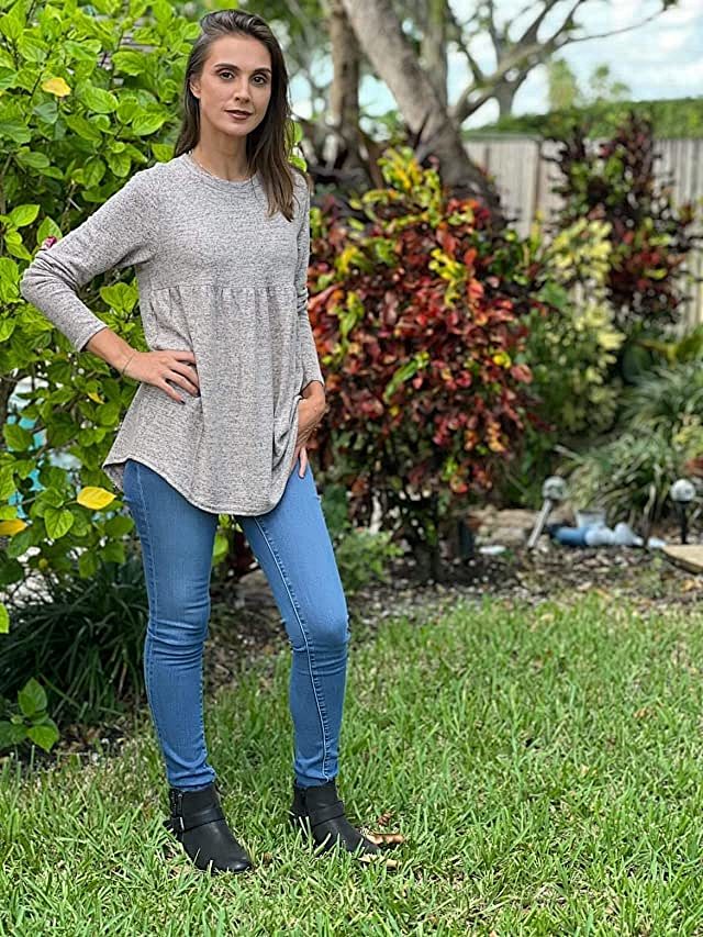 Amazon.com: Alaroo Womens Fall Tops Dressy Peplum Long Sleeve Khaki ...