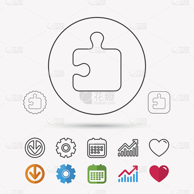 游戏图标。拼图逻辑游戏符号。