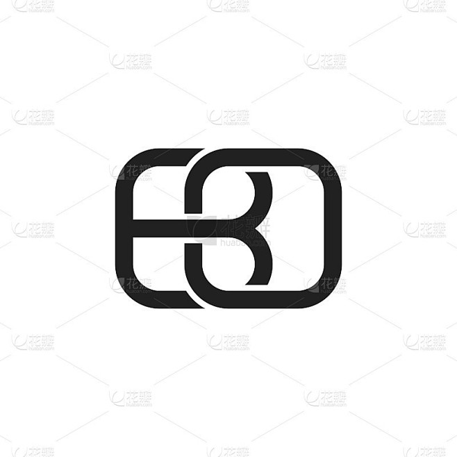 黑色字母BO初始标志图标