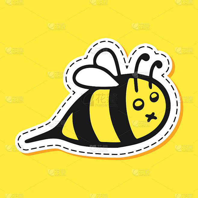 Bee sticker cartoon