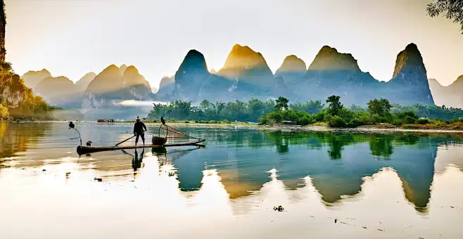 桂林山水甲天下-花瓣网