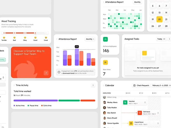 HR Dashboard UI — Clear Metrics, Human-Centered Design analytics ...
