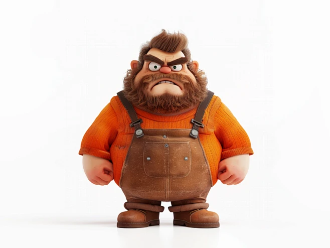 3D Cartoon Handyman, 3D Cartoon Man, 3D Mascot Handyman 3d angry man 3d ...