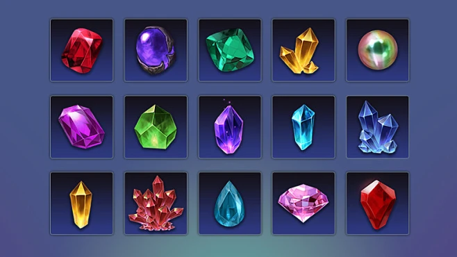 Gem Set_gem,stone,crystal - Asset Store : This asset has various styles ...