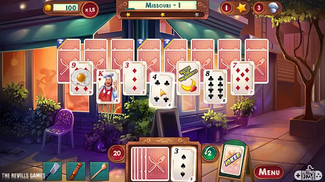 Chef Solitaire: USA - Game GUI, Map and Cards, RetroStyle Games : All ...