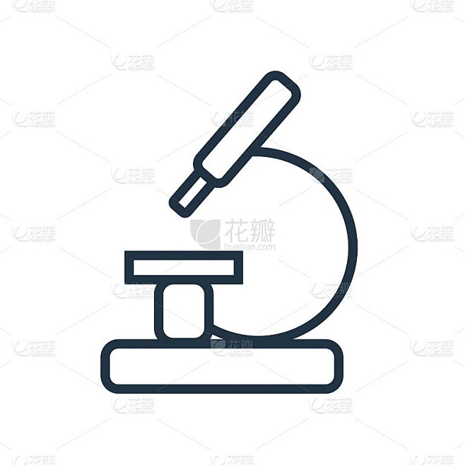 显微镜图标矢量孤立在白色背景，显微镜标志素材-花瓣网