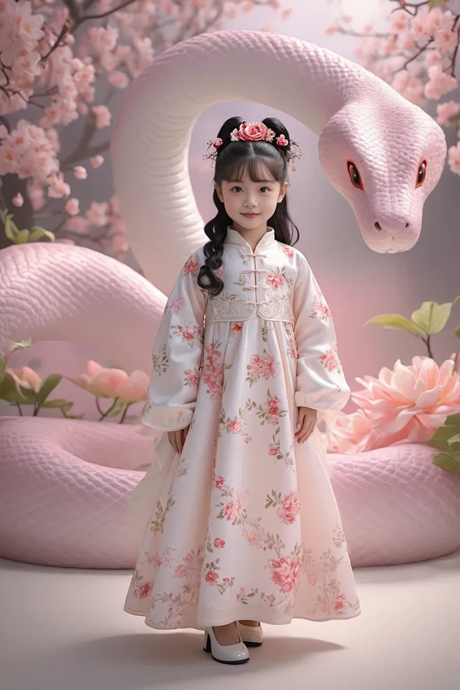 十二生肖系列（国风蛇）XL【儿童摄影】-LoRA-金在在Aigc-LiblibAI-花瓣网