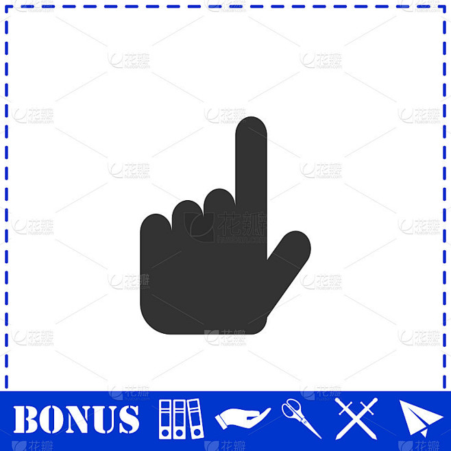 Hand cursor icon flat